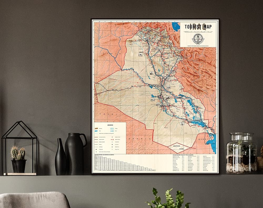 Mg Global Tourist Map Of Iraq Vintage Iraq Map Iraq | Desertcart Morocco