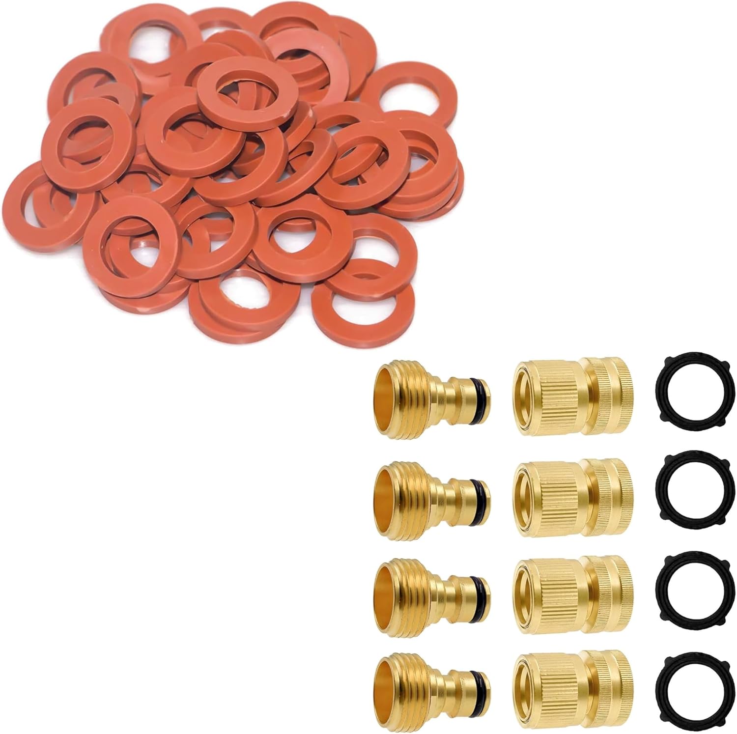 Amazon.com: Hourleey Garden Hose Washer Rubber + Hose Quick Connector ...