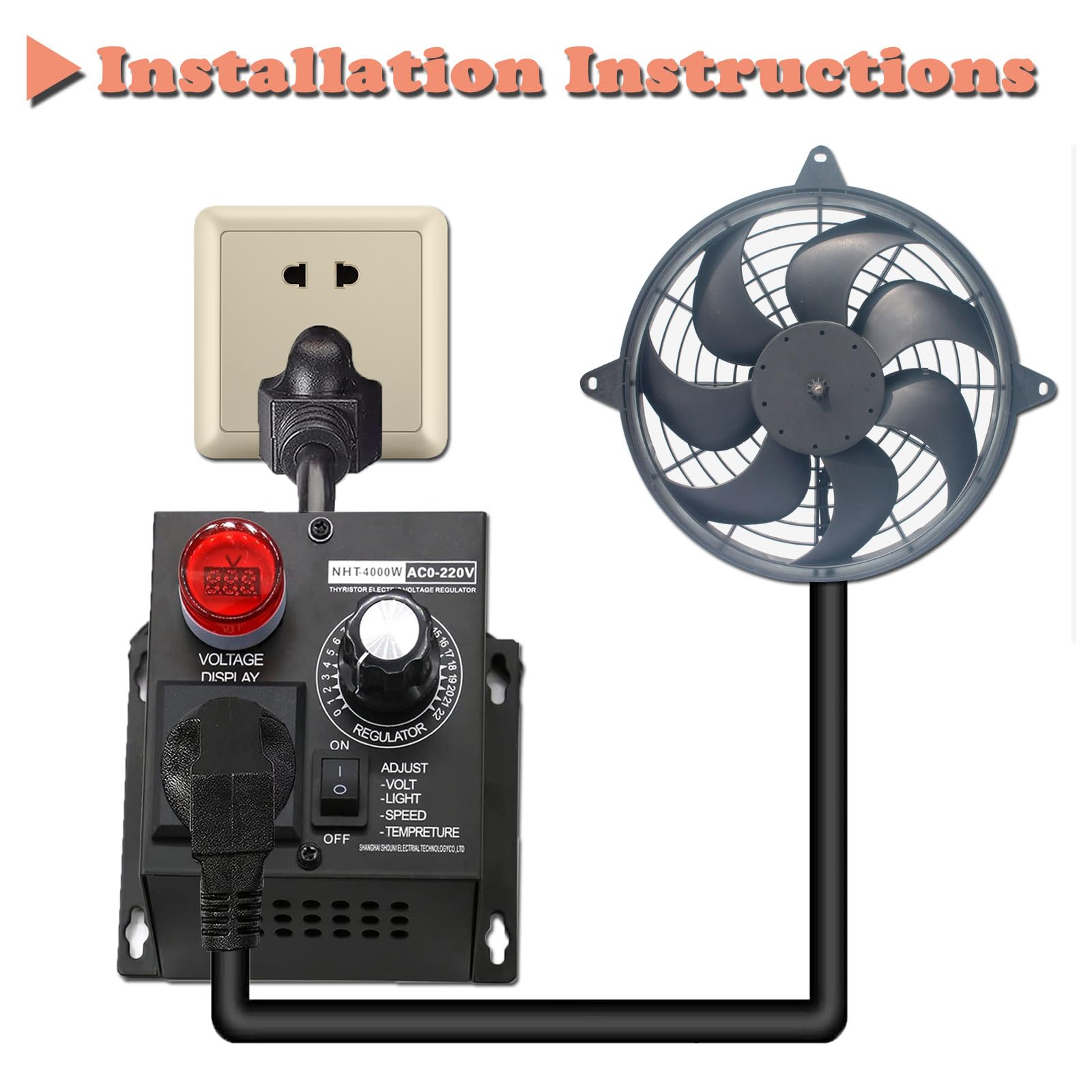 AC Variable Speed Controller, 120V~220V 15A 4000W, Variable Speed ...