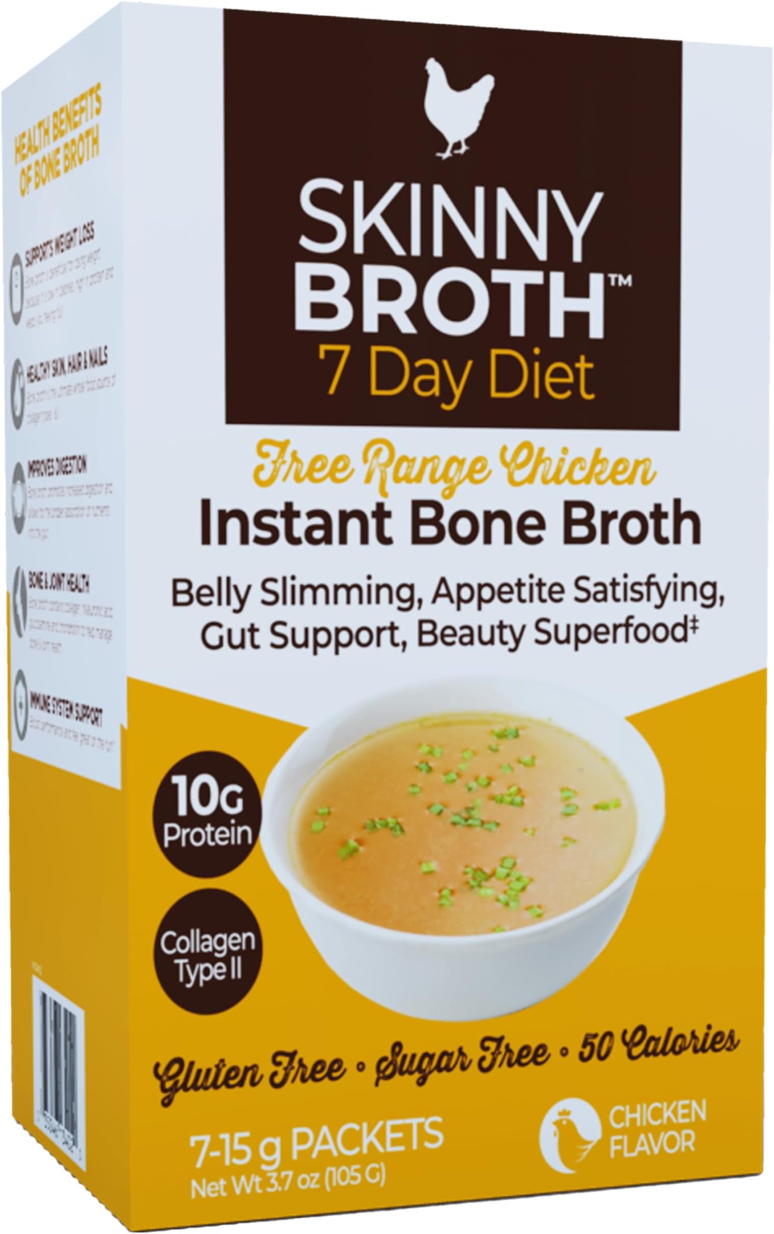 Amazon.com: Skinny Broth 7-Day Plan, Instant Bone Broth, Chicken Broth ...