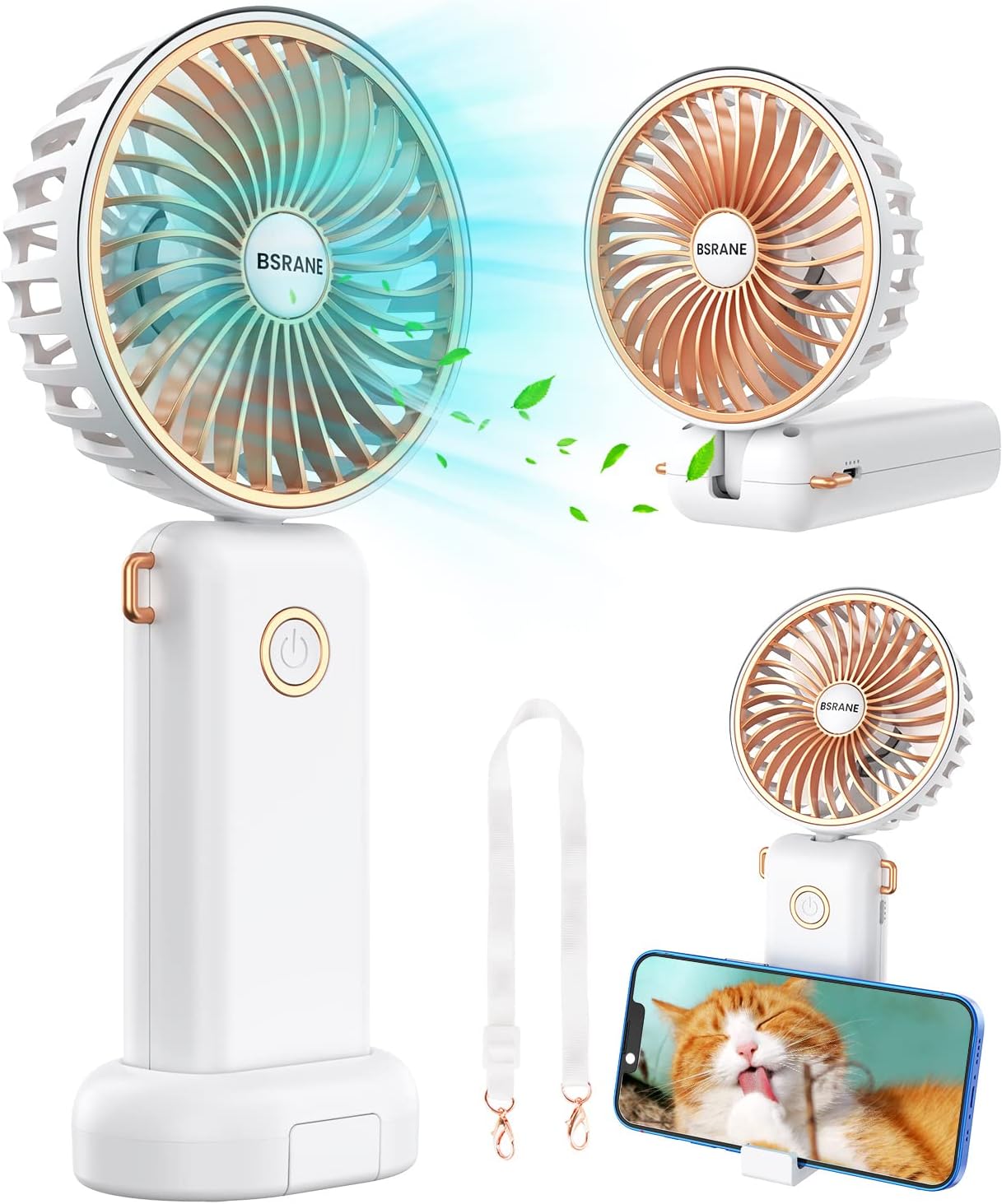 Handventilator, Tragbarer 4 IN 1 Mini Ventilator, Aufladbarer USB ...