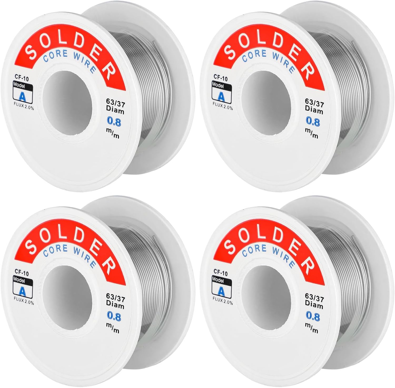 Tandefio 4 Pack Rosin Core Soldering Wire 63sn 37pb 0.8mm 50g Rosin ...