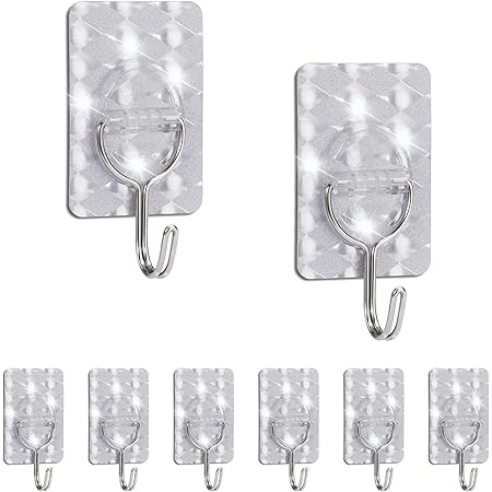 Amazon.com: Heavy Duty Adhesive Hooks Towel Hook Stick on Hooks Wall ...