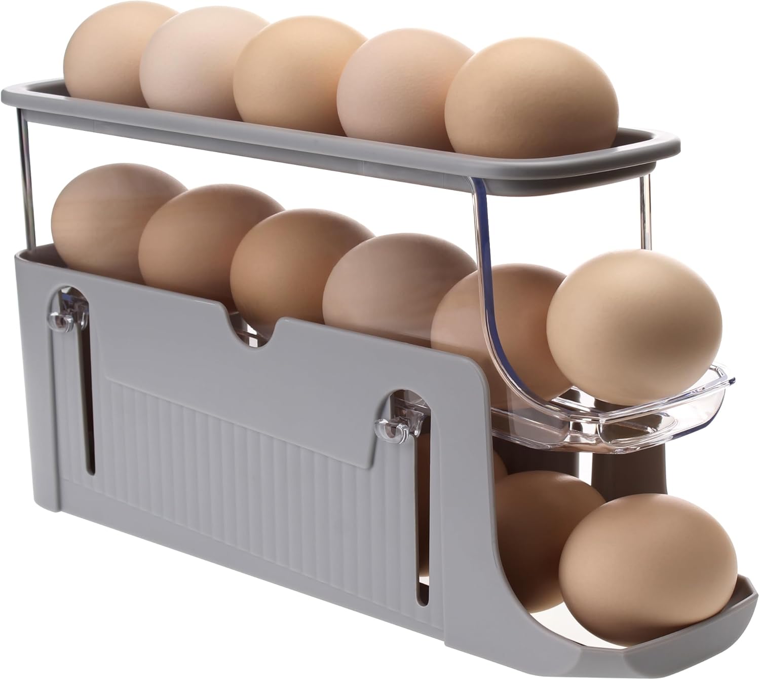 OKVGO Egg Holder for Refrigerator, Automatically Rolling 3 Tier Egg ...