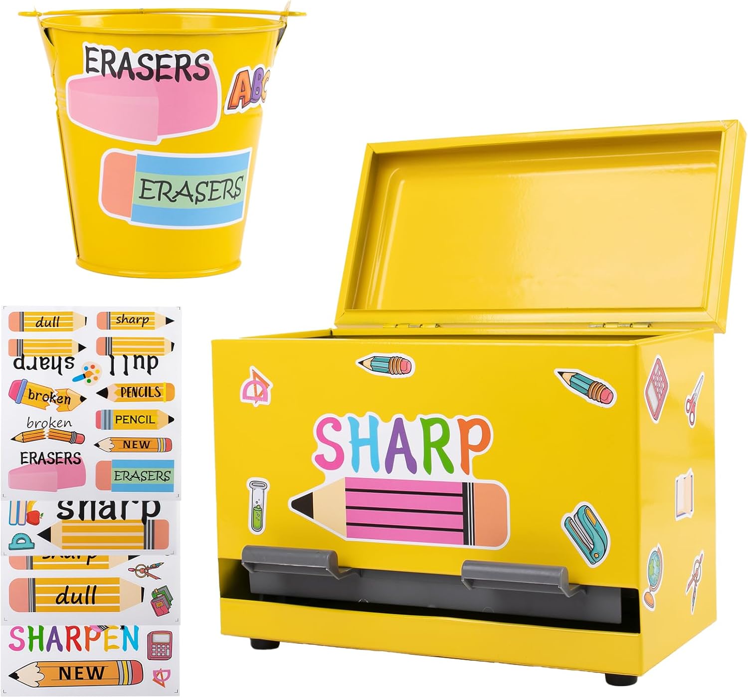 Amazon.com : Tkifoda 2 Pcs Stainless Steel Pencil Dispenser Pen Holder ...