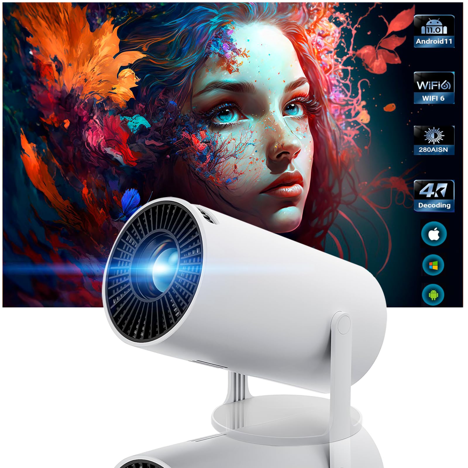 Amazon.com: Mini Projector with Wifi and Bluetooth Proyector Portátil ...