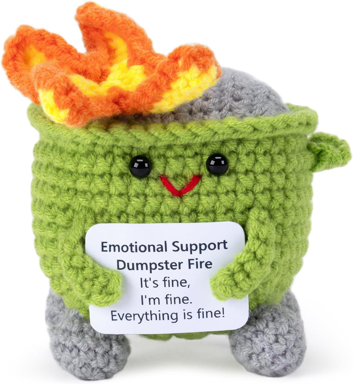 Amazon.com: SASBSC Mini Positive Crochet Dumpster Fire Dolls with Card ...