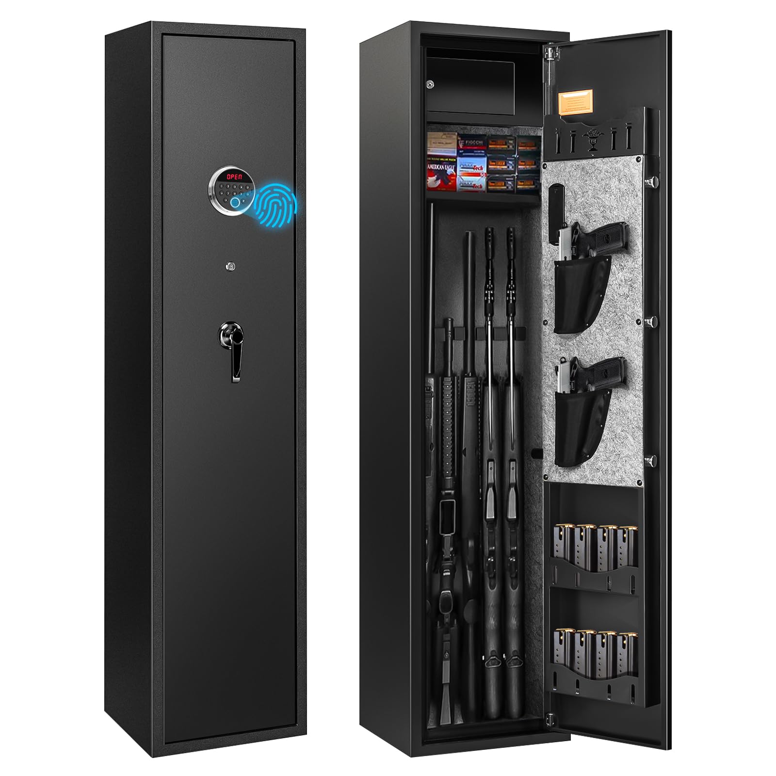 Amazon.com: BlackSmith Biometric Gun Safe for Rifles Home Long Gun Safe ...