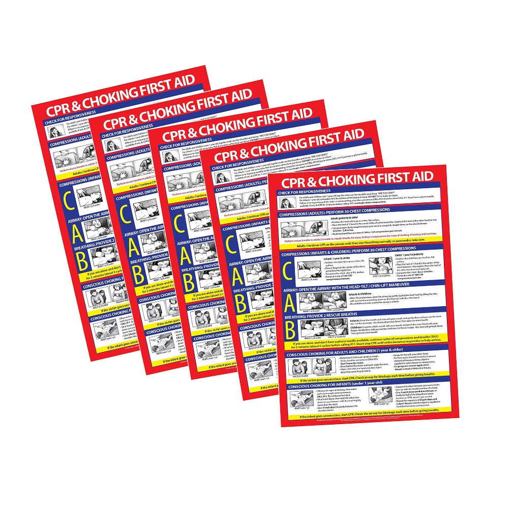 Cpr And Choking Poster 5 Pack Laminated 12 X 18 | Desertcart Ecuador