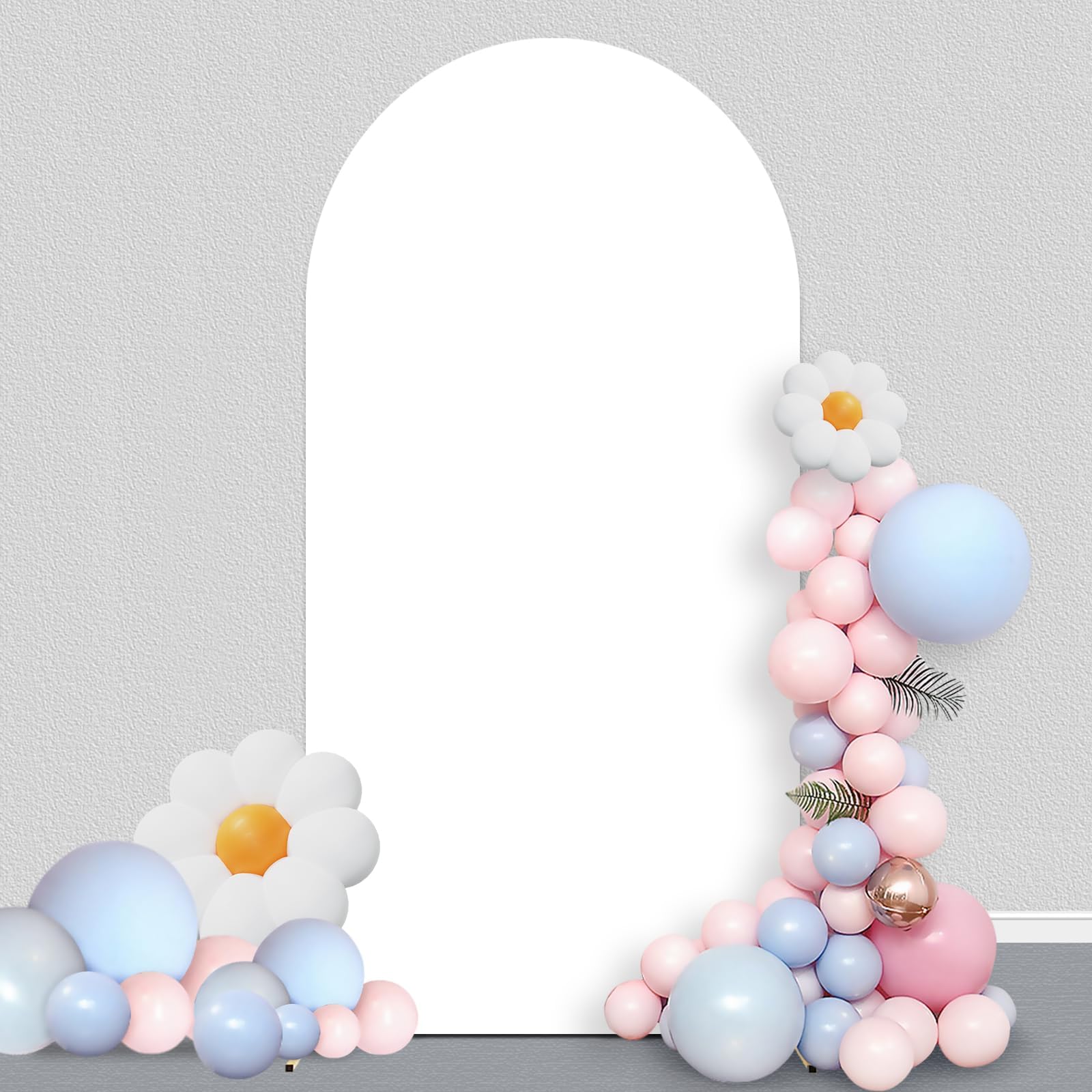 Amazon.com: AIBIIN 3.3x7ft White Arch Wall Backdrop Round Top Backdrop ...