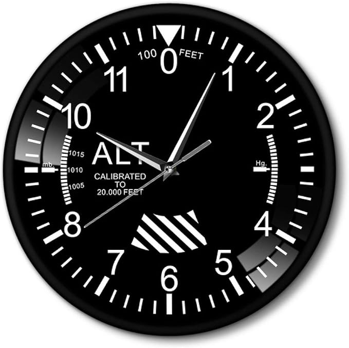 Amazon.com: N /A Wall Clock Classic Altimeter Round Modern Altimeter ...