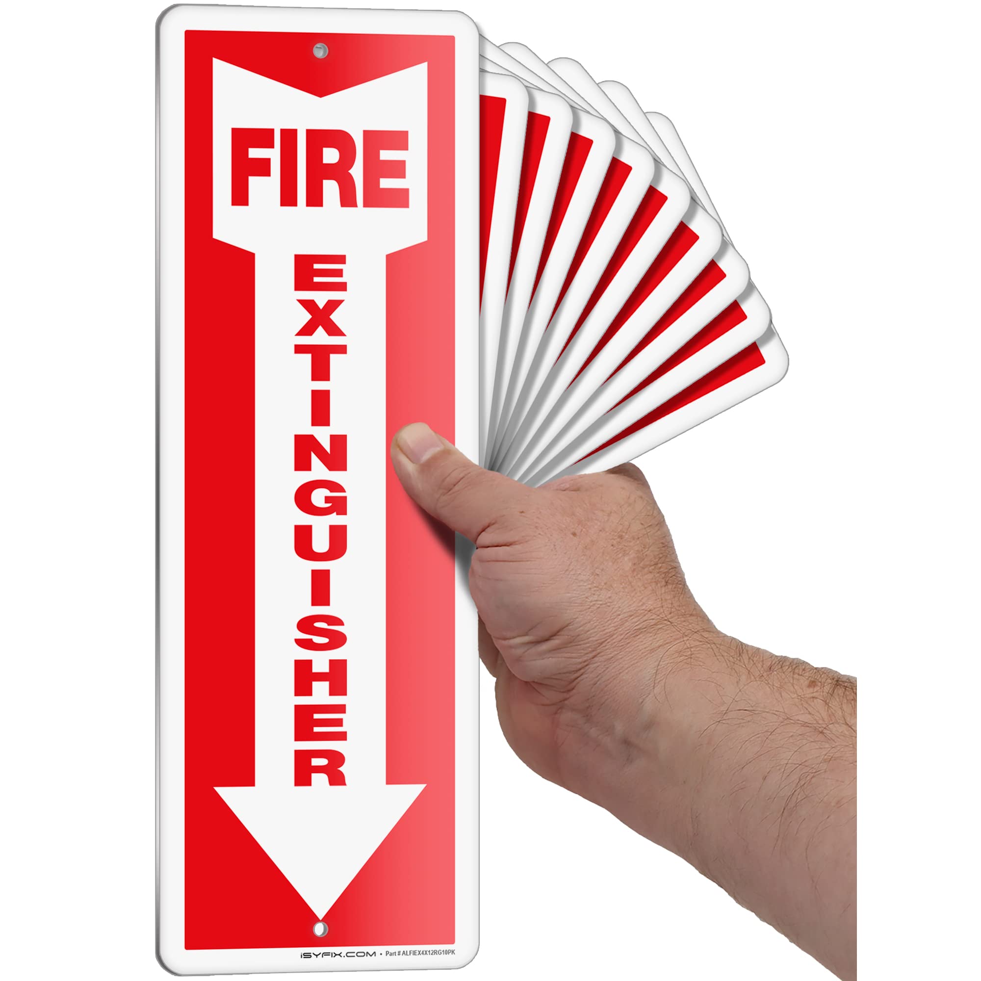 Snapklik.com : iSYFIX Reflective Fire Extinguisher Aluminum Signs 10 ...