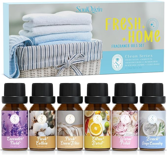 SoulOrigin Clean Essential Oils Set, Fragrance Oil Set for Oil ...