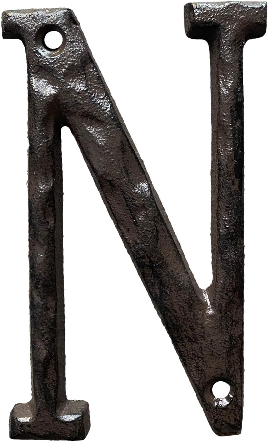 Metal House Numbers 5-Inch Cast Iron House Letters - Rustic Hammered ...