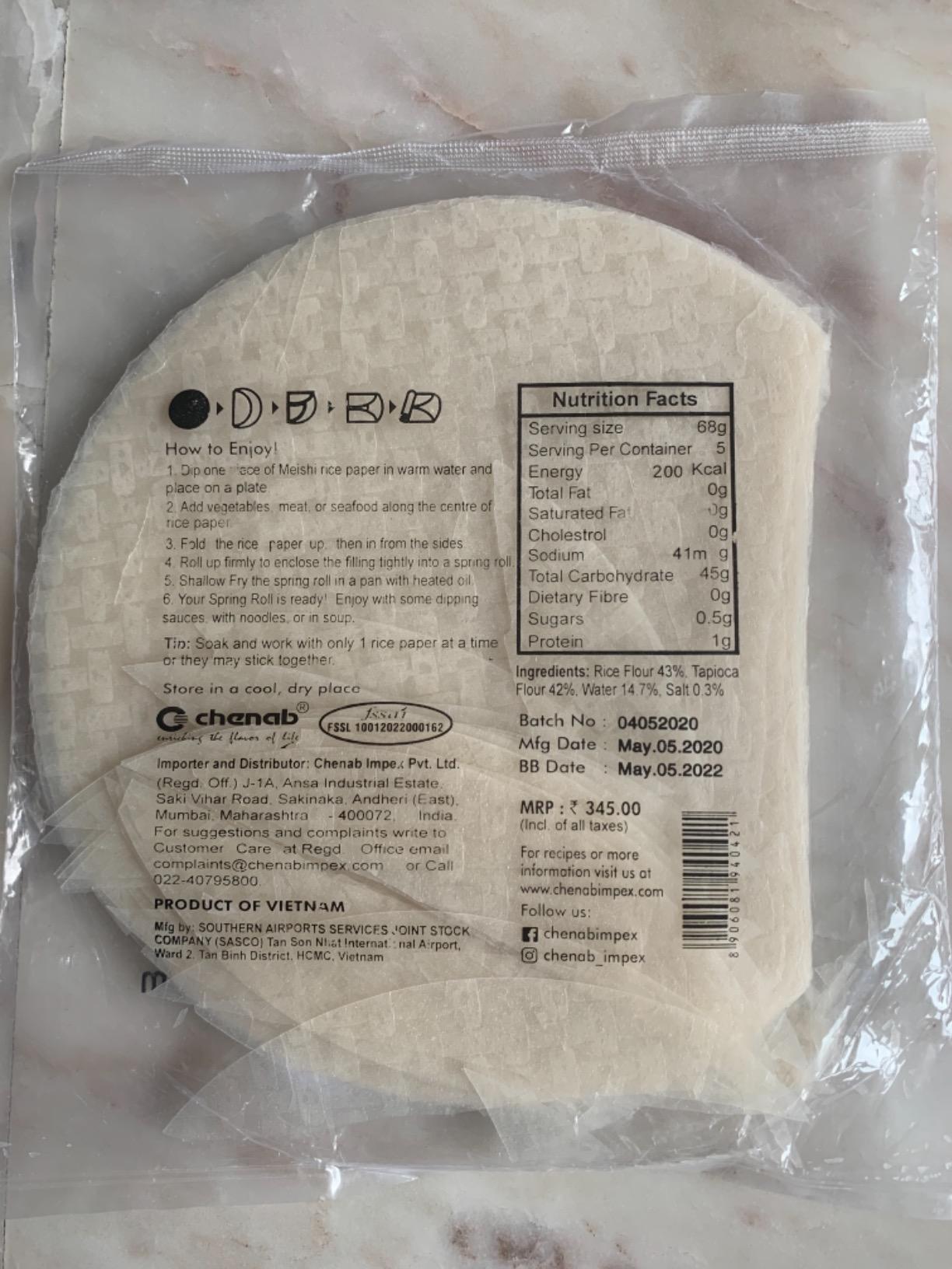 Meishi Vietnamese Gluten Free Rice Paper Sheet | 340gm (16 cm) | Edible ...