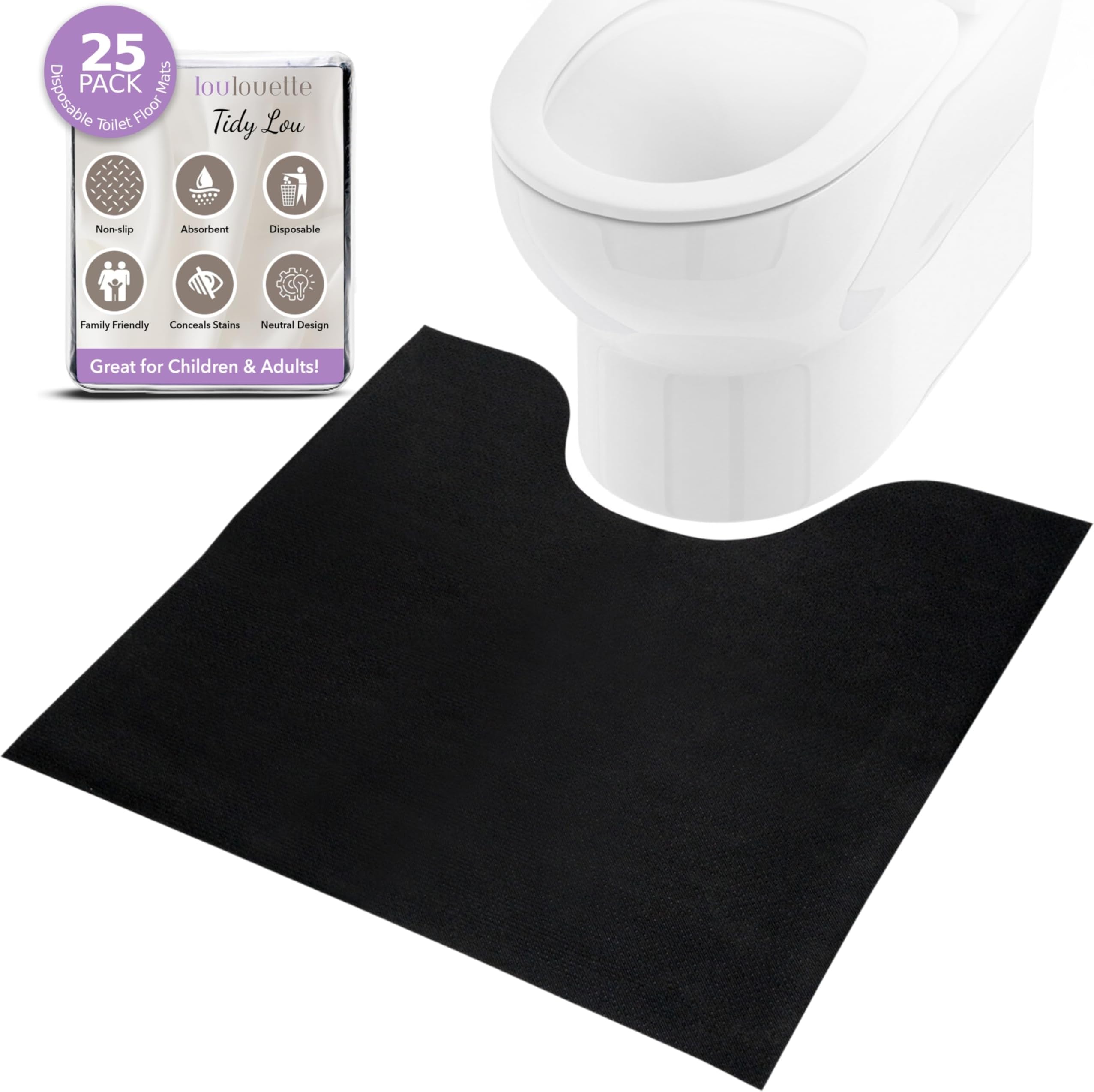 Amazon.com: Tidy Lou Disposable Toilet Mats for a Hygienic & Stress ...