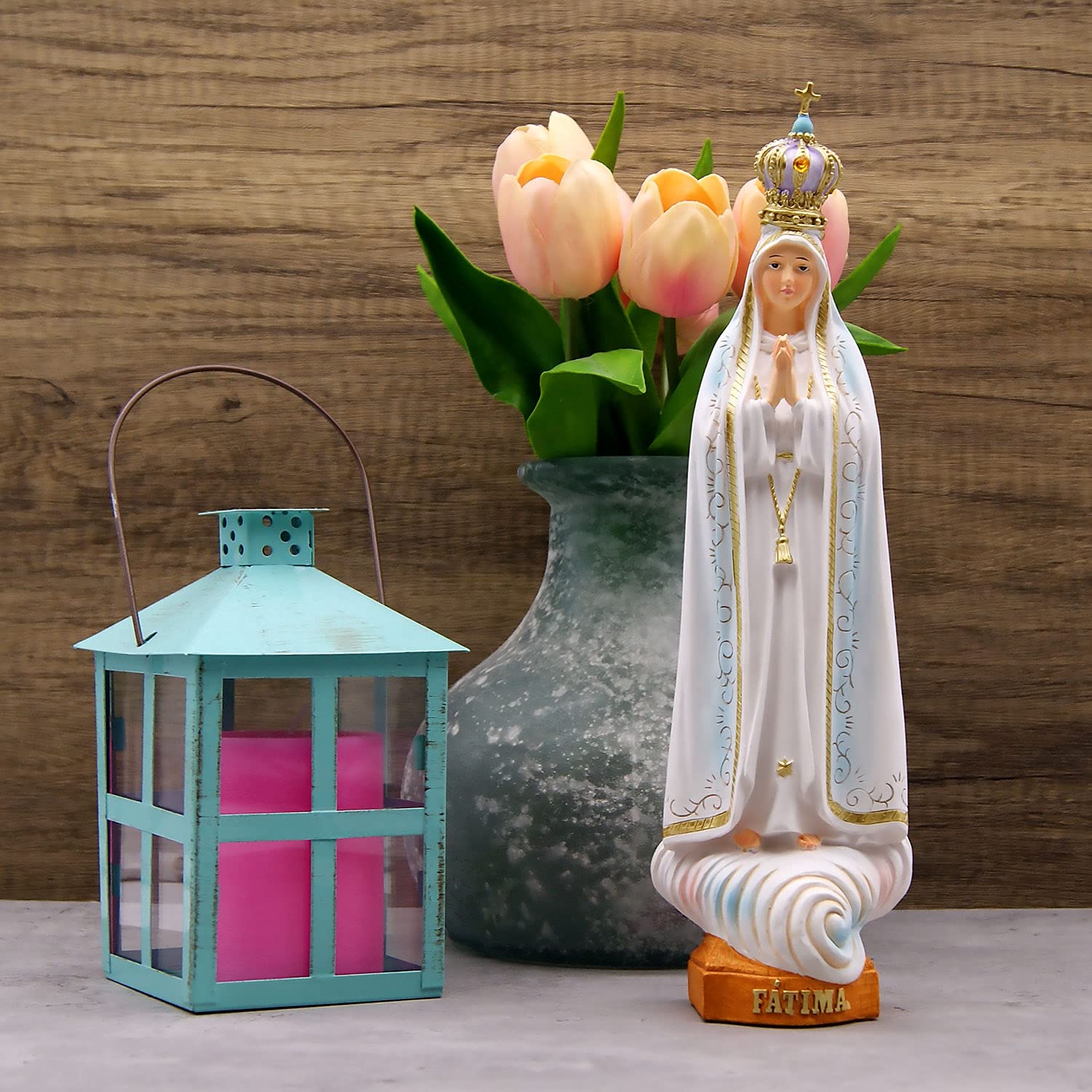 Buy 13 Inch Hand Painted Our Lady of Fatima Statue Made in Portugal ...