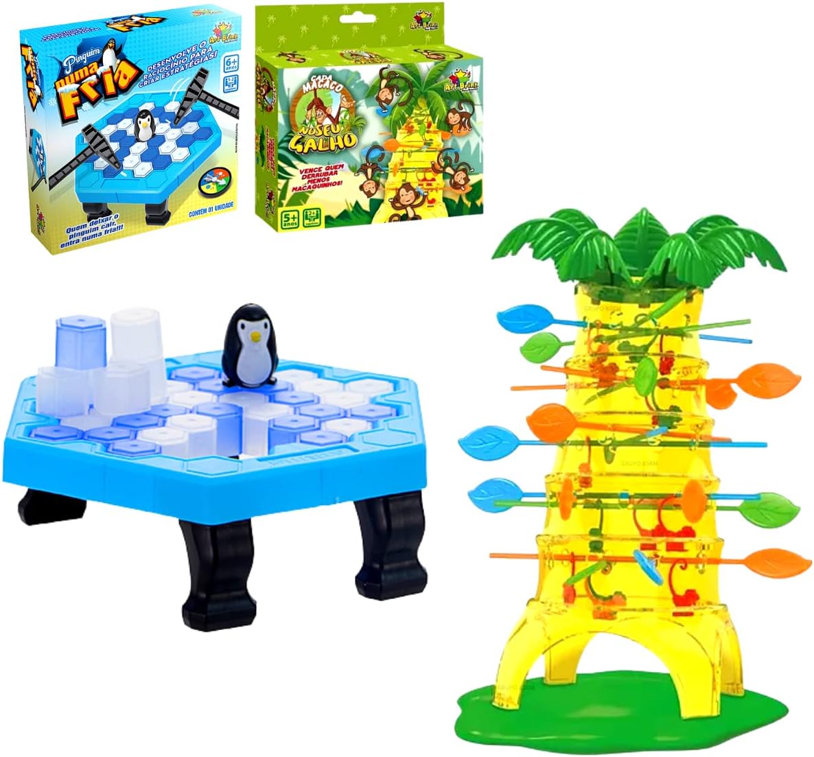 Kit 2 Jogos Brinquedo Pinguim Numa Fria Quebra Gelo Criança + Jogo ...