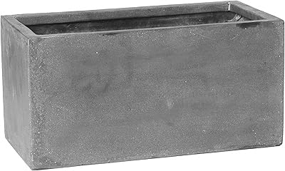 Amazon.com : Pottery Pots Grey Rectangle Planter Box Fiberstone ...
