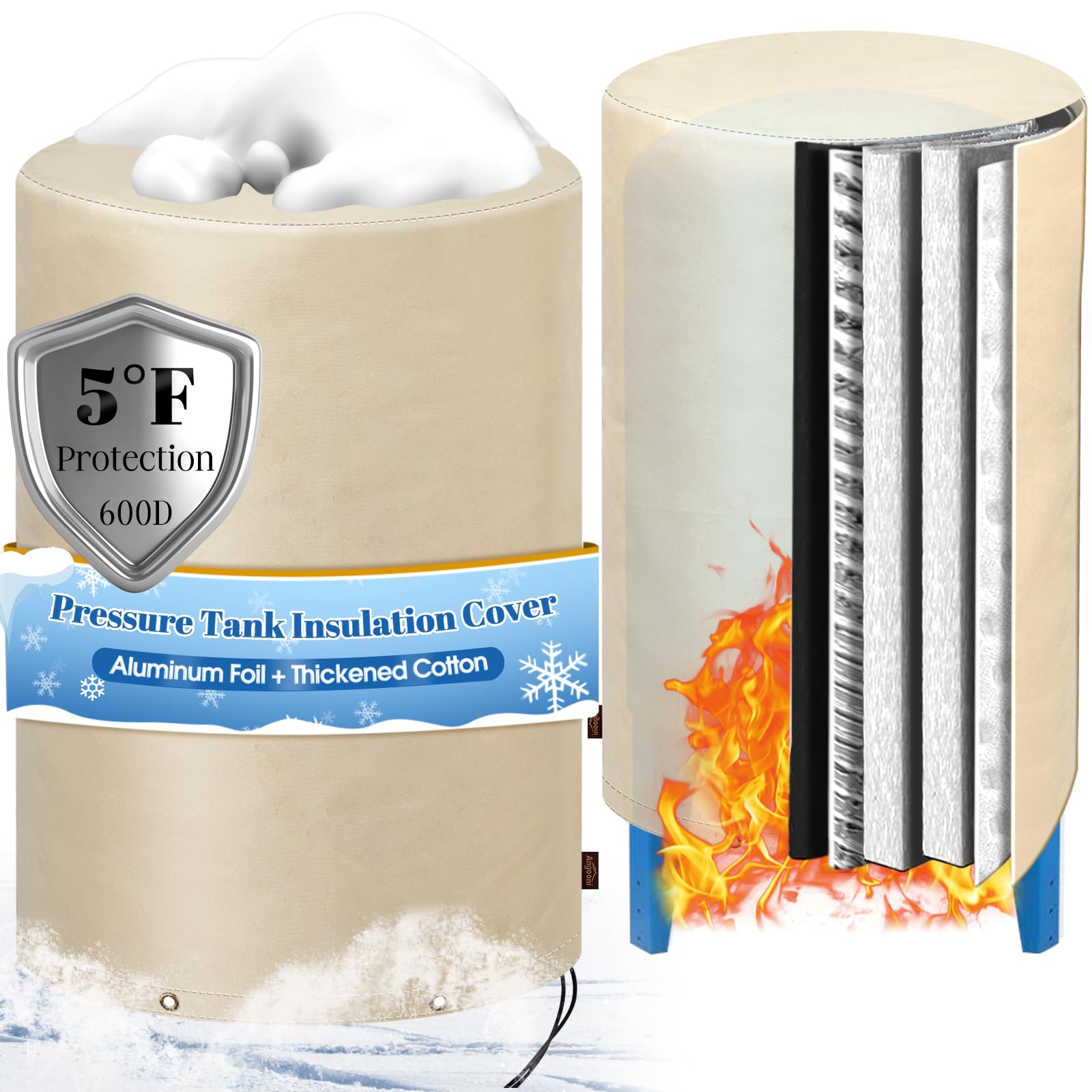 Amazon.com: Angooni Insulated Well Pressure Tank Cover Aluminum Foil (5 ...