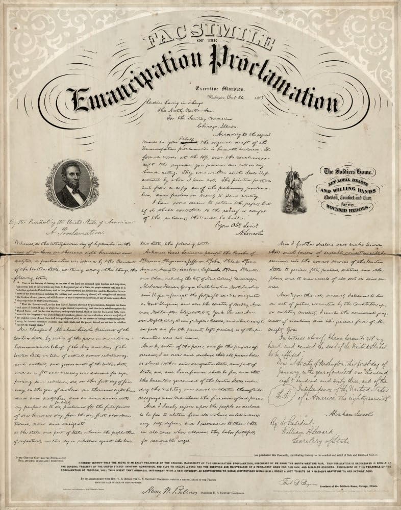 Amazon.com: Emancipation Proclamation Nfacsimile Of The Emancipation ...
