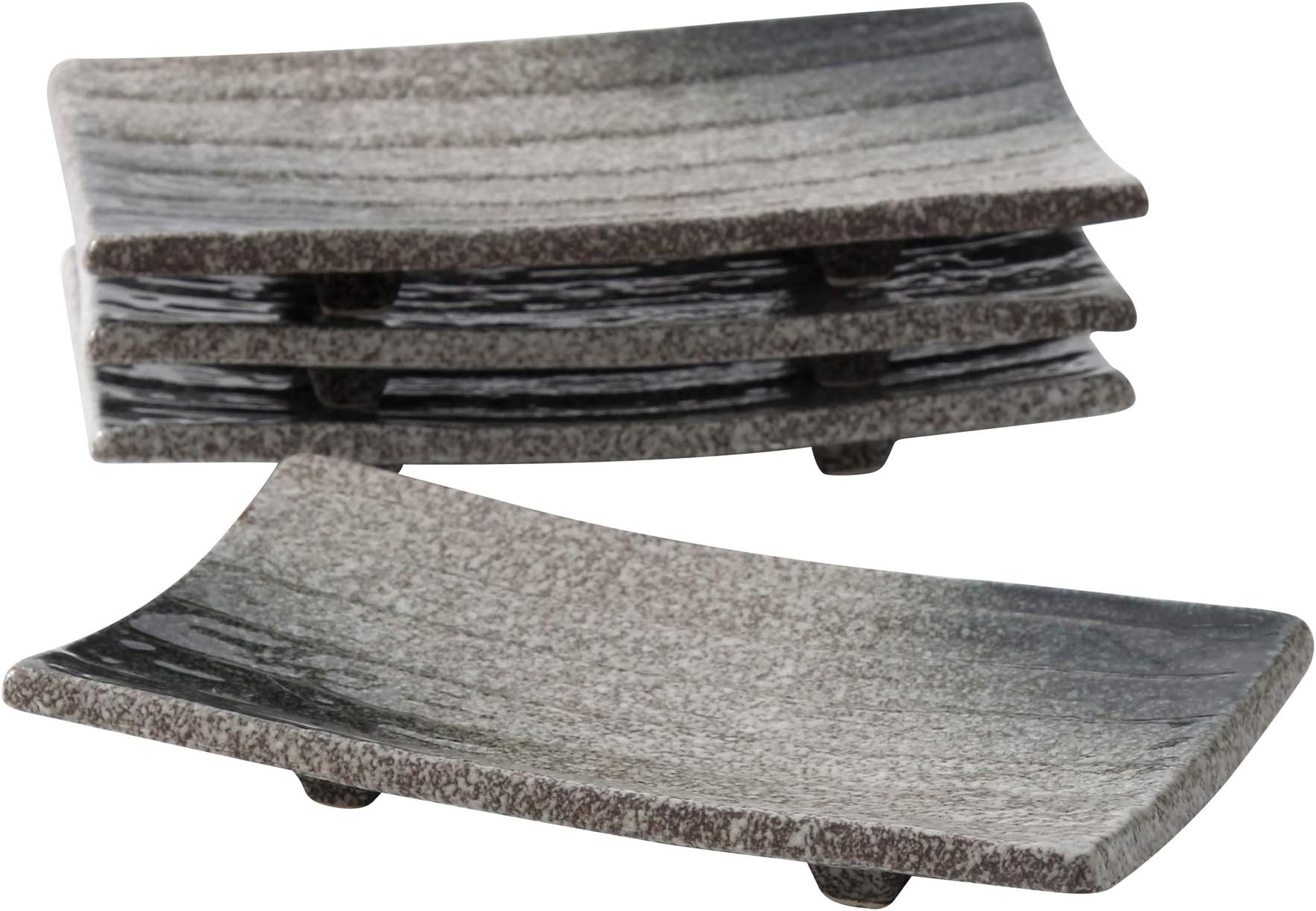 Amazon.com | Needzo Melamine Black Rectangle Sushi Plate, Asian ...