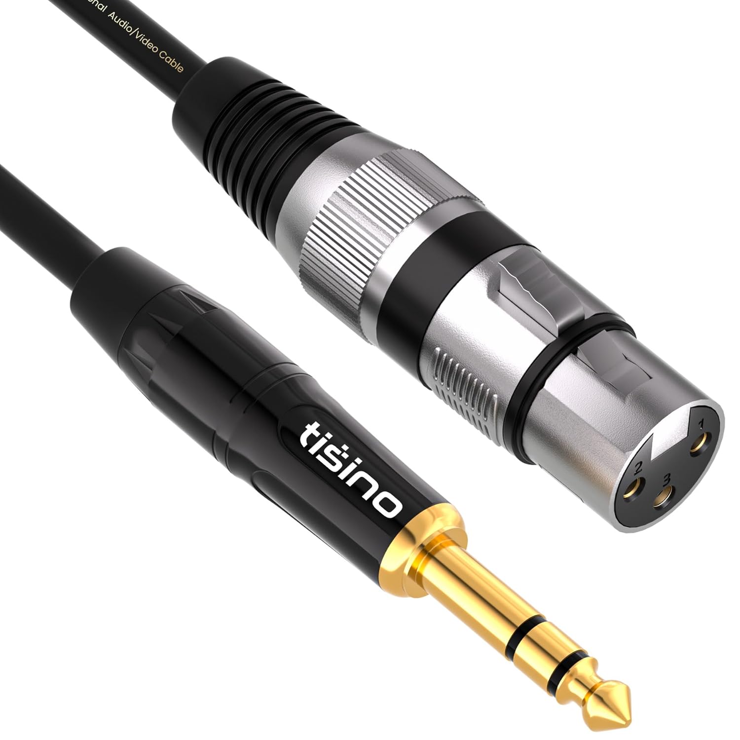 TISINO XLR to 1/4 TRS Cable, Balanced XLR Female to 6.35mm Jack Lead ...