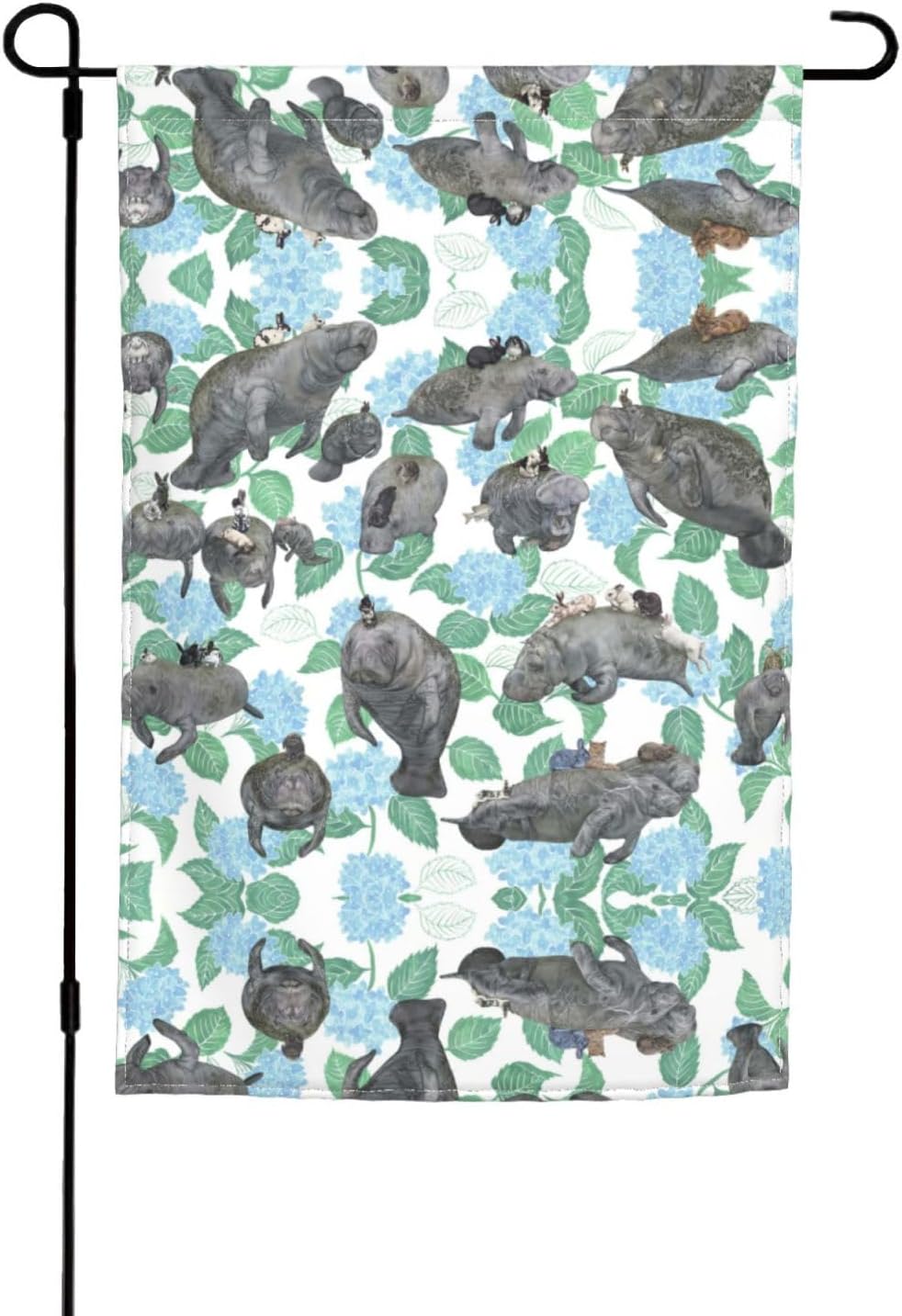 Amazon.com : Rabbits Manatees Print Seasonal Garden Flag Home Decor ...