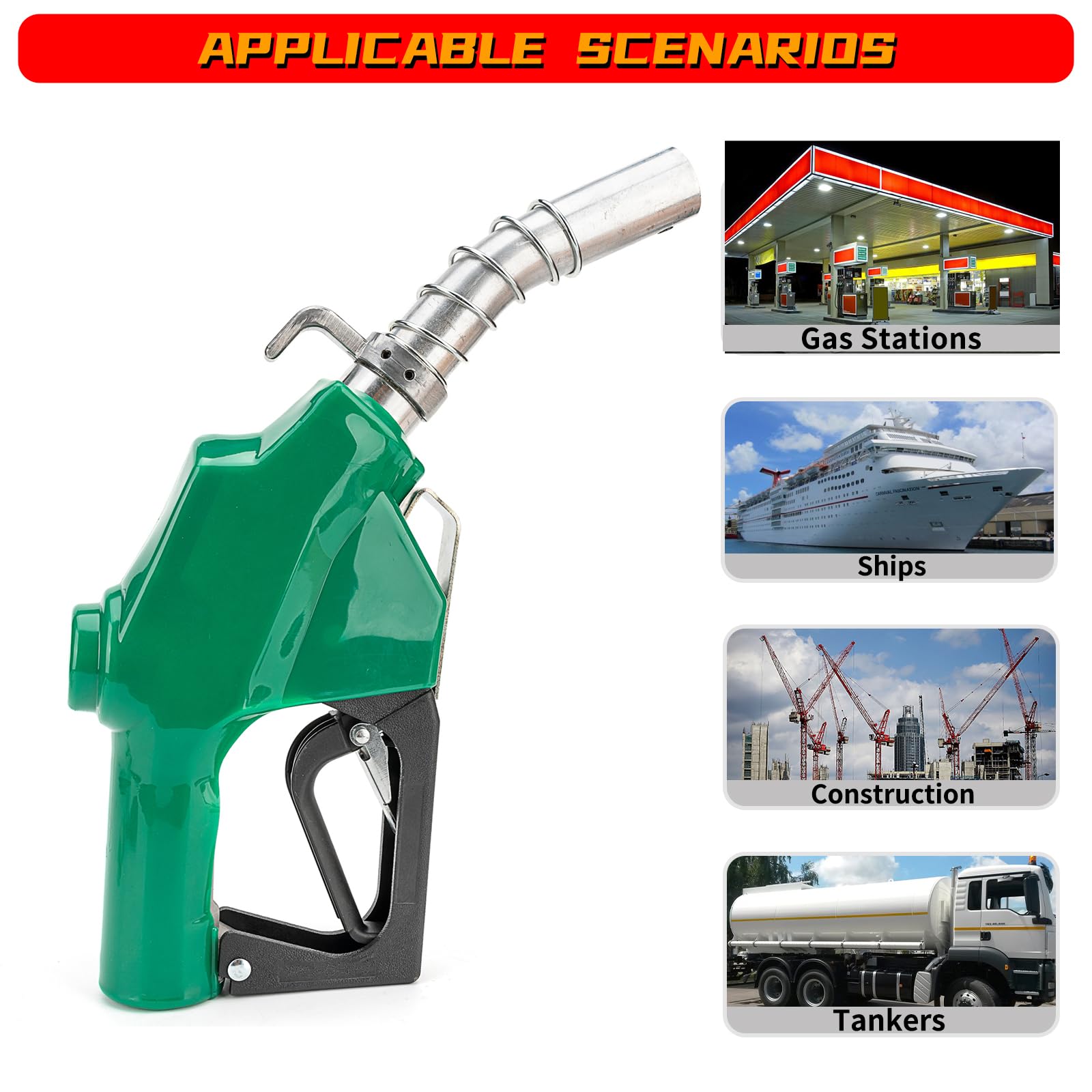 Snapklik.com : 1” NPT Automatic Fuel Nozzlem,Auto Shut-Off Fuel Nozzle ...