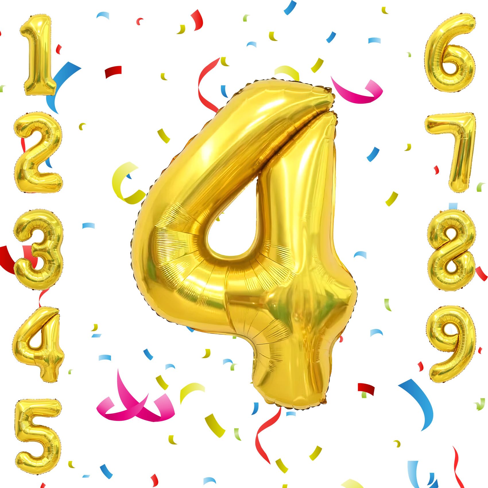 Snapklik.com : 4 Balloon Number Golden Birthday Party Decorations 24th ...