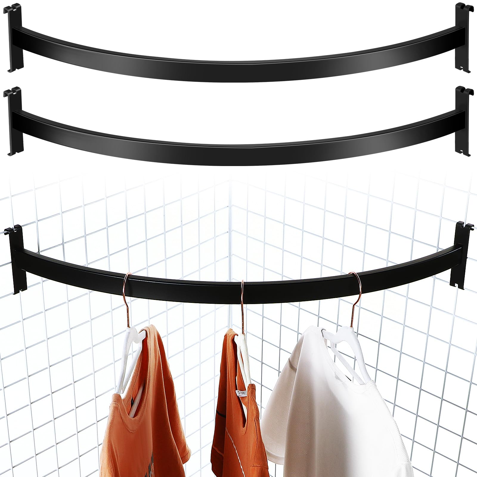 Snapklik.com : Yaocom 2 Pcs Quarter Circle Hangrail For Wire Grid - 30 ...