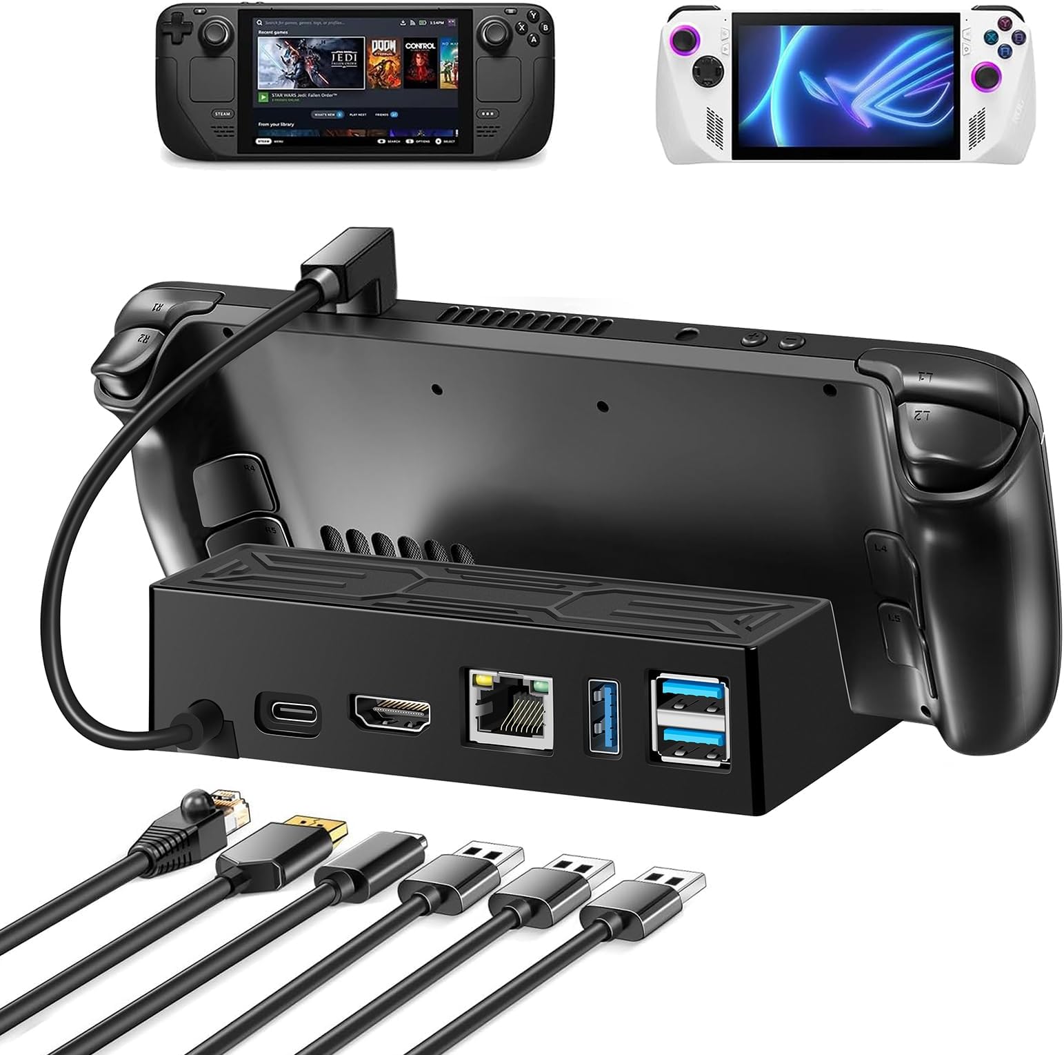 Amazon.com: TIAMUTON 6-in-1 Steam Deck Dock with HDMI 2.0 4K@60Hz, 3 ...