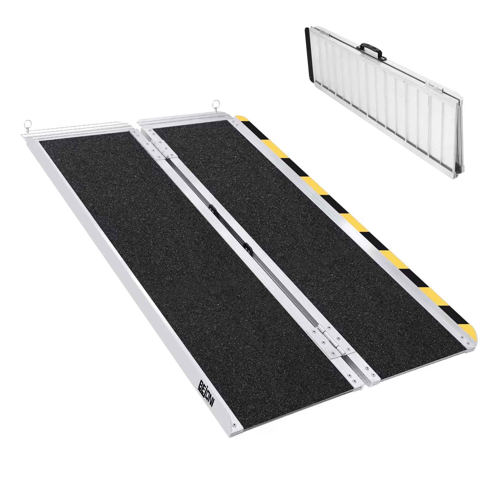 BEJONI 4FT Aluminum Wheelchair Ramp, 600 lbs Capacity, Non-Skid Surface ...