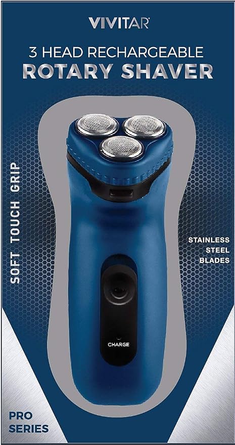 Amazon.com: Vivitar 3 Head Rechargeable Rotary Shaver One Size Blue ...