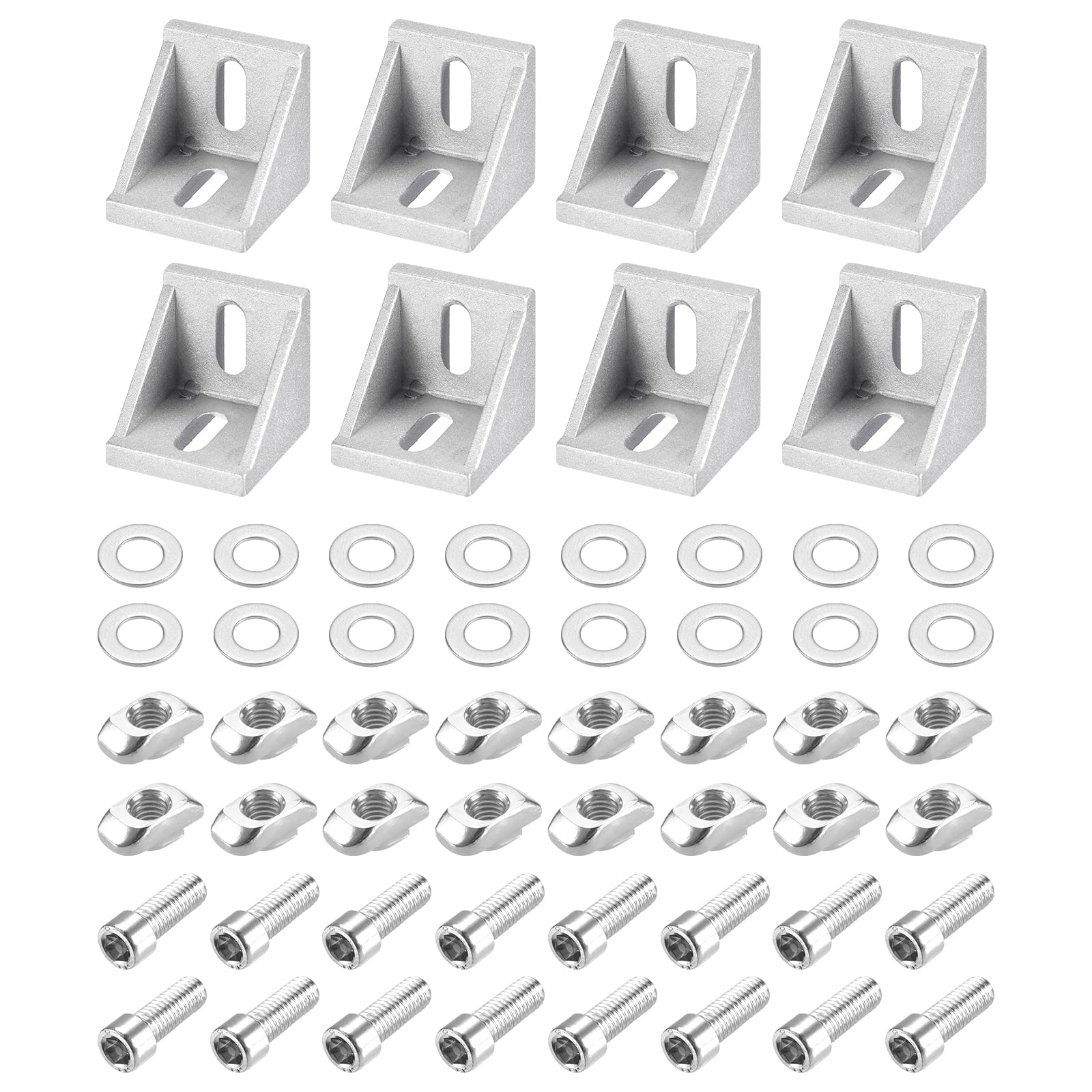 Buy uxcell 4Set Inside Corner Bracket Gusset Kits, 42x42x41mm 4545 ...