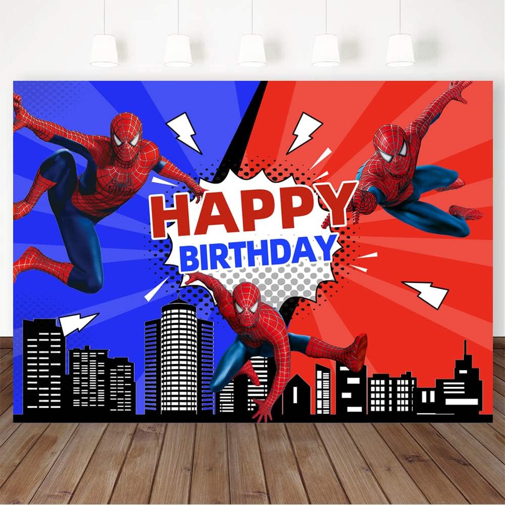Amazon.com : Spider Backdrops Spider Theme Birthday Party Supplies ...