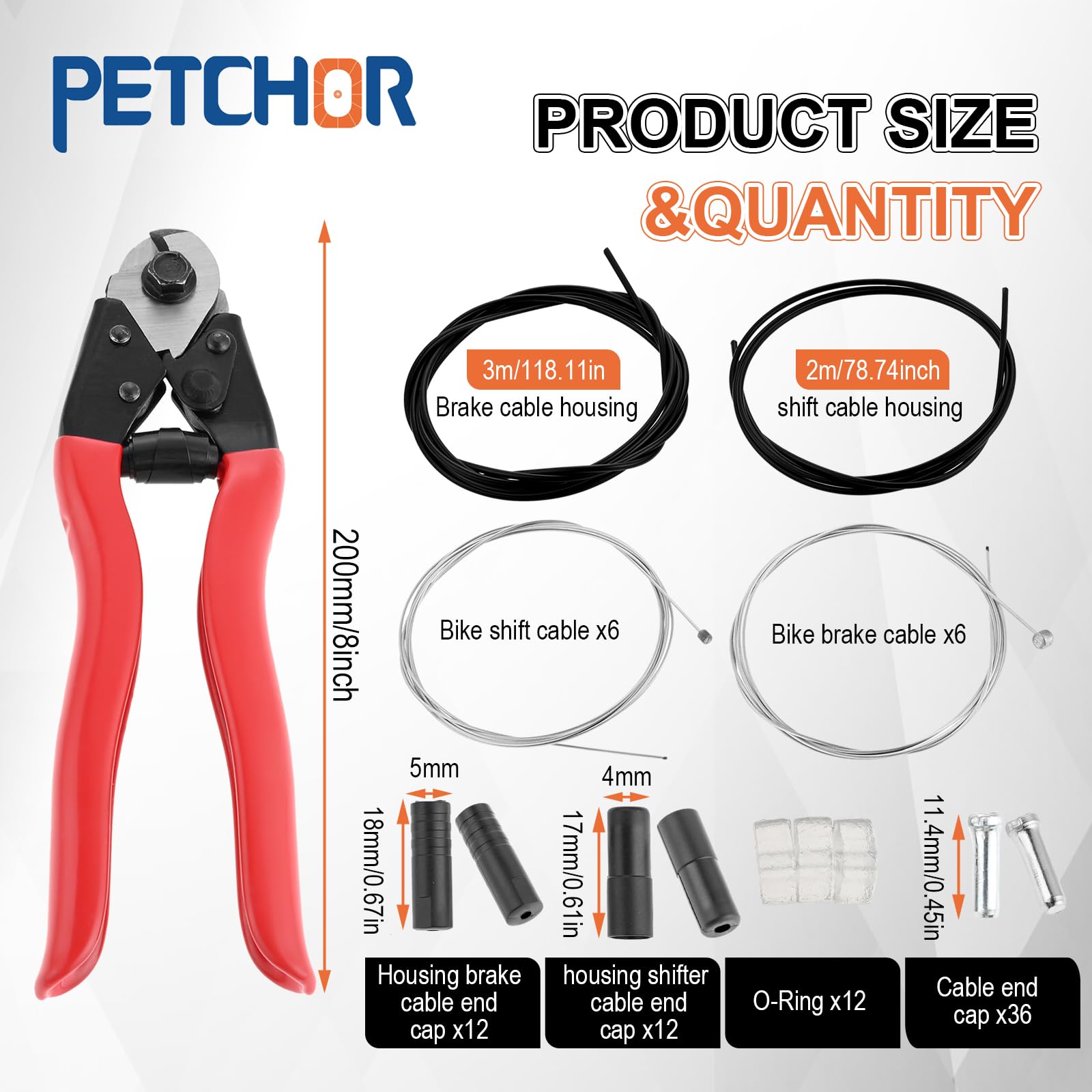Snapklik.com : PETCHOR 87 PCS Stainless Steel Bike Cable Cutter And ...