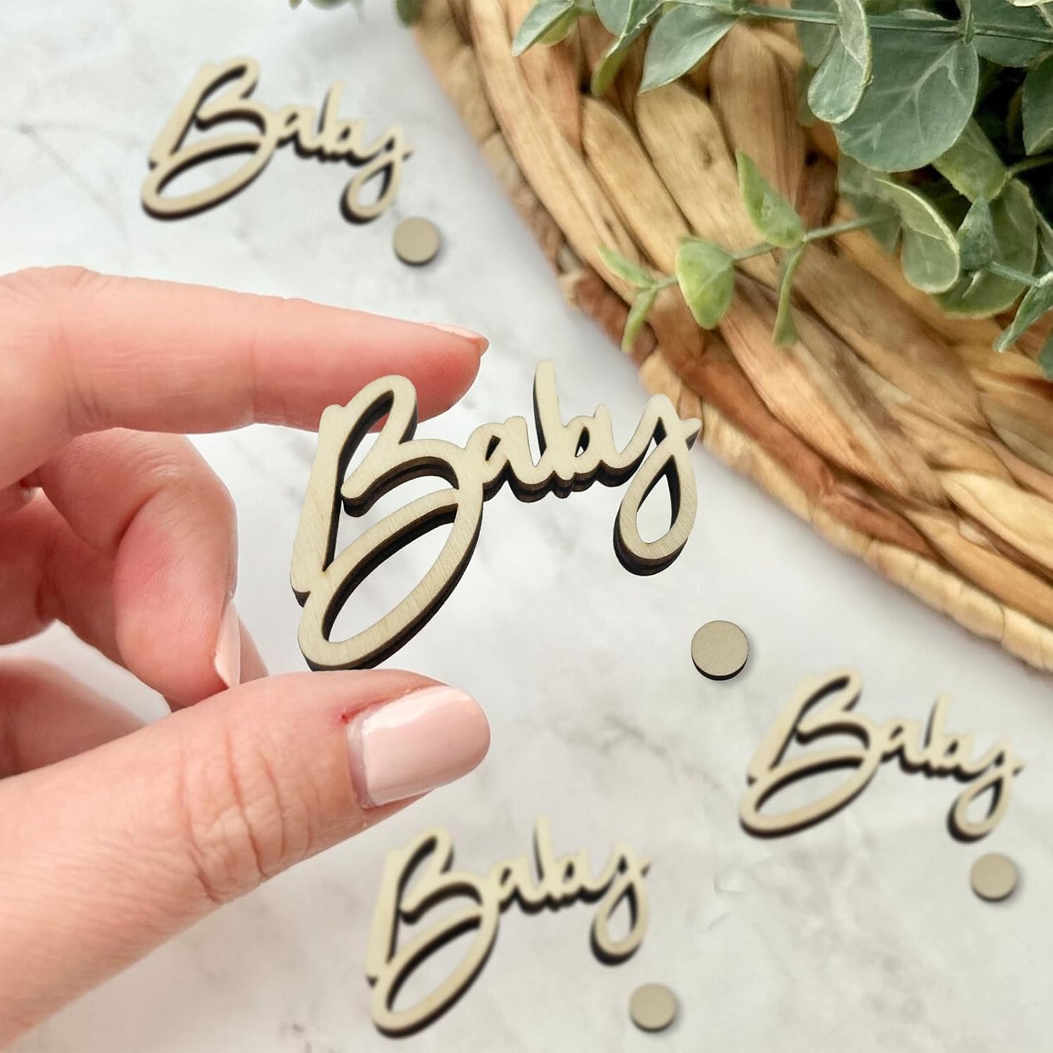 Amazon.com: Baby Shower Confetti for Baby Table Decdrations, Wood Baby ...