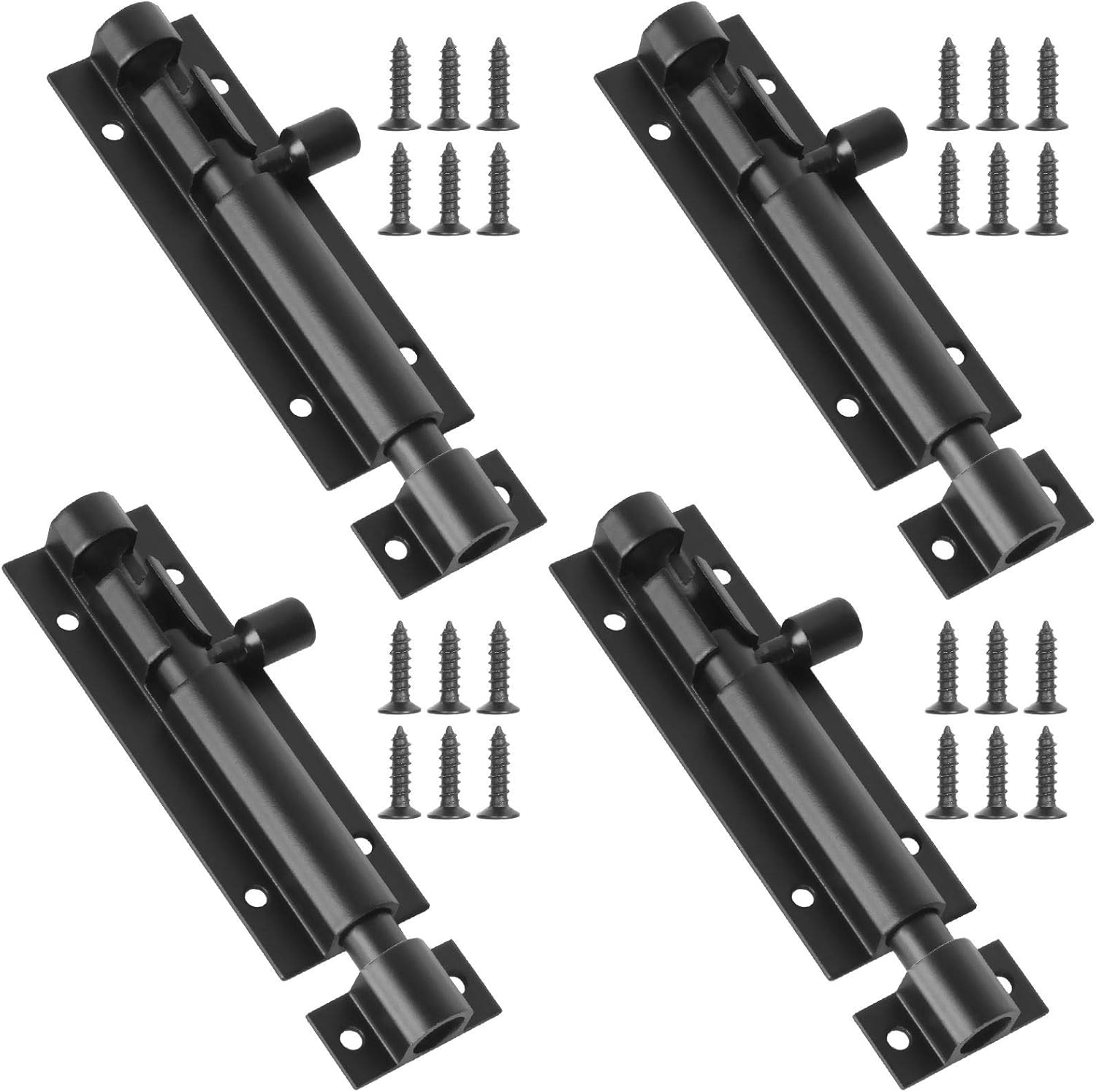 QTLCOHD 4 Pack Barrel Bolt Latch 3 Inch Slide Bolt Latch Lock Black ...