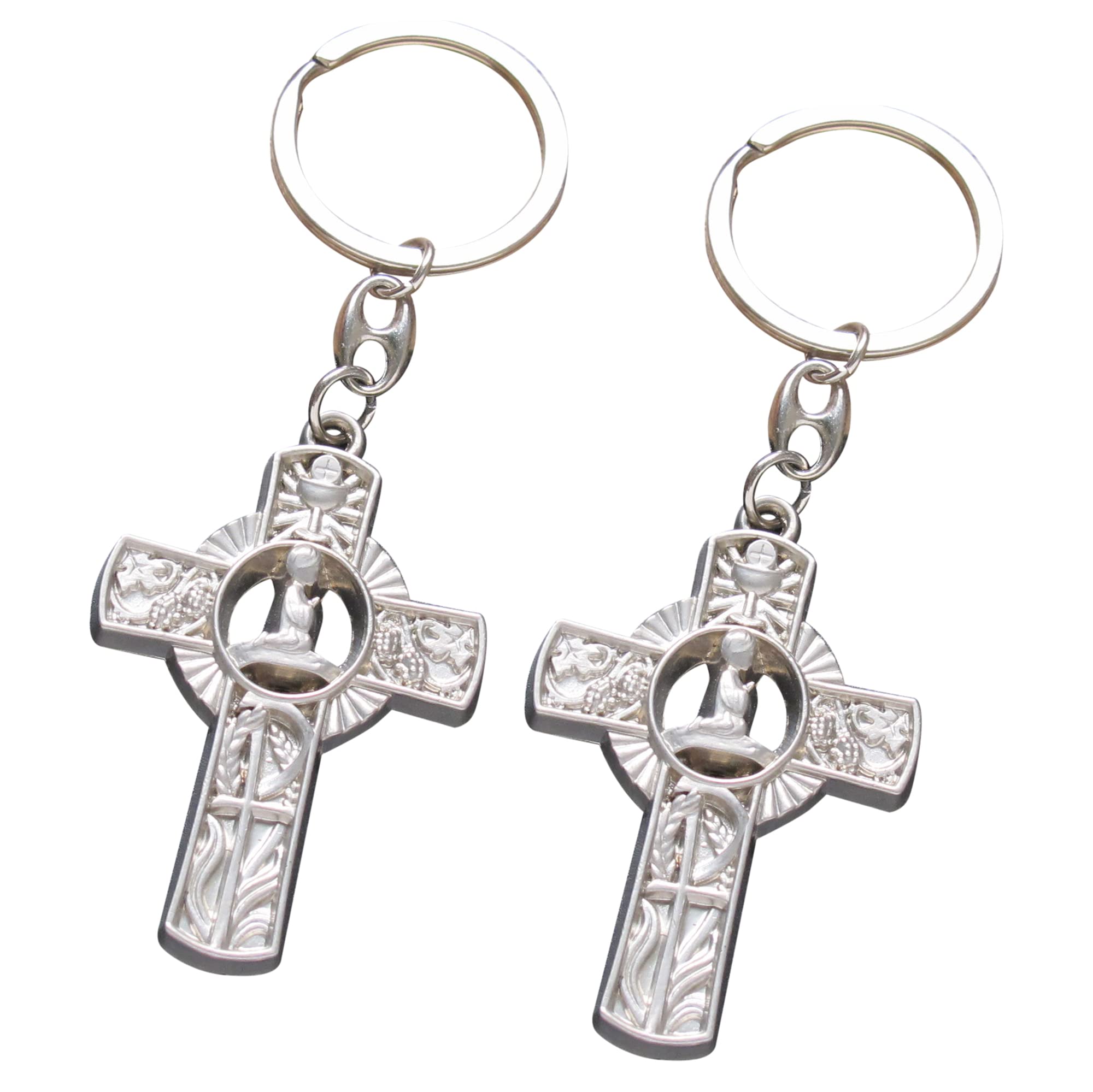 12 Pcs First Holy Communion Cross Metal Keychain Party Favor ...
