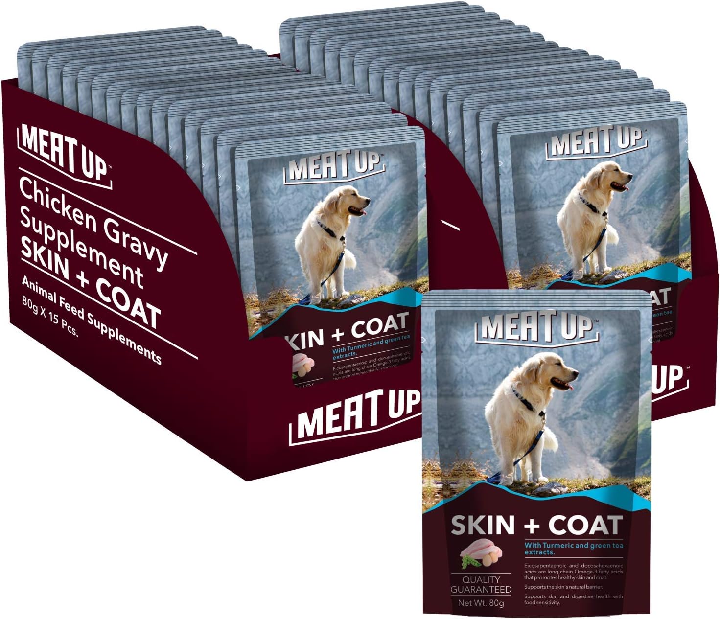Meat Up Chicken Gravy Supplement, Skin+Coat- 80g, Pack of 15 ( Buy 1 ...