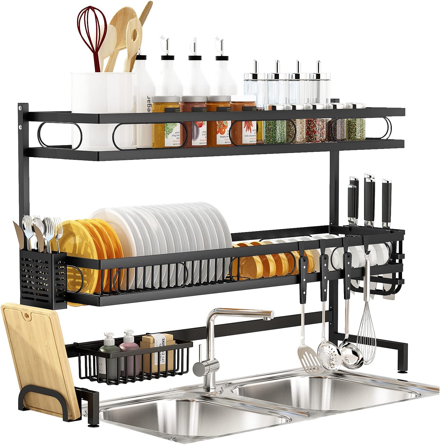 Delfinware 2300BK Black 3 Tier Plate Rack Bla : Amazon.co.uk: Home ...