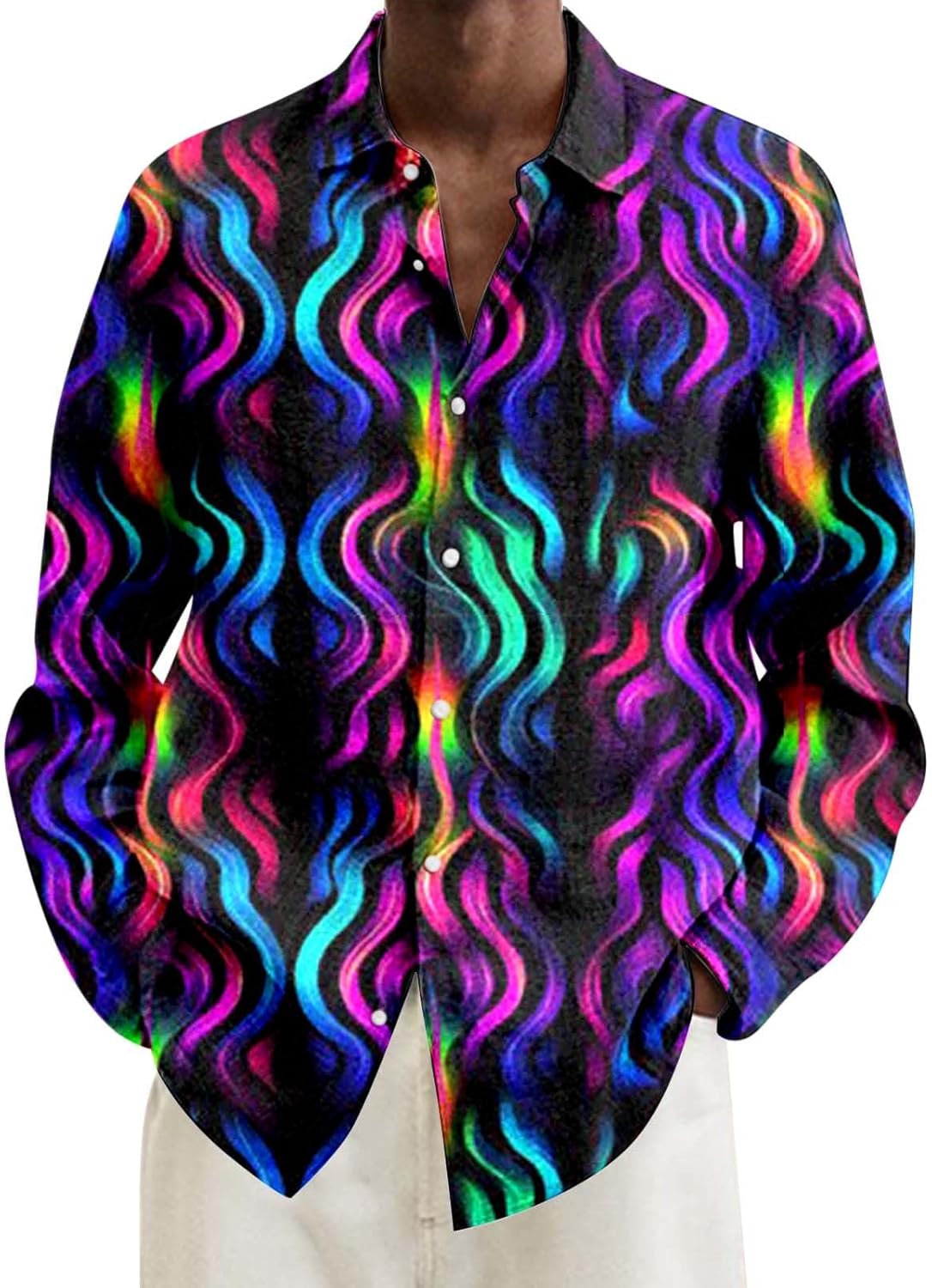 2025 - Herrenmode Casual Plus Size Loose Carnival Digitaldruck Langarmhemd Flanell Hemd Herren ...