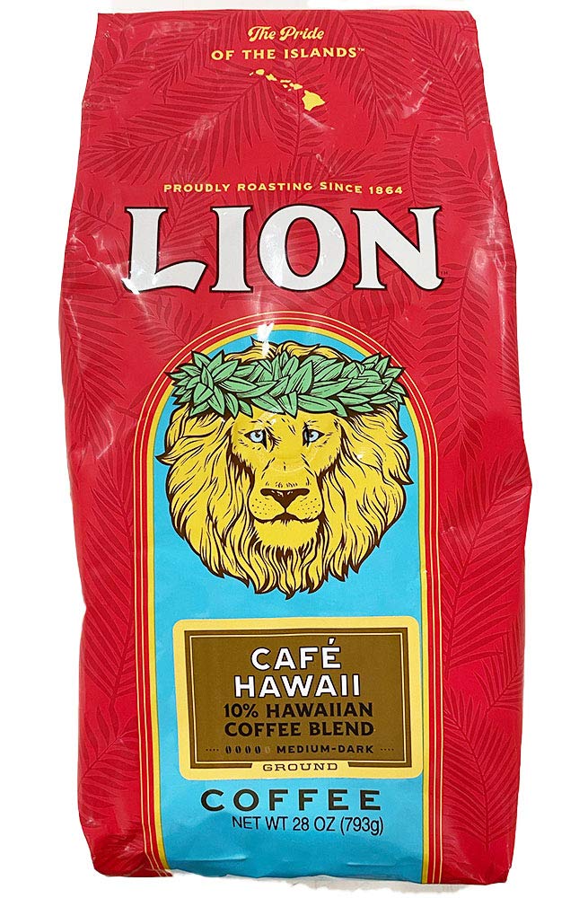 Amazon | Lion Cofe Hawaii ライオン カフェ ハワイ ミディアム ダーク ロースト コーヒー （粉） 793g×4パック | LION COFFEE Honolulu ...