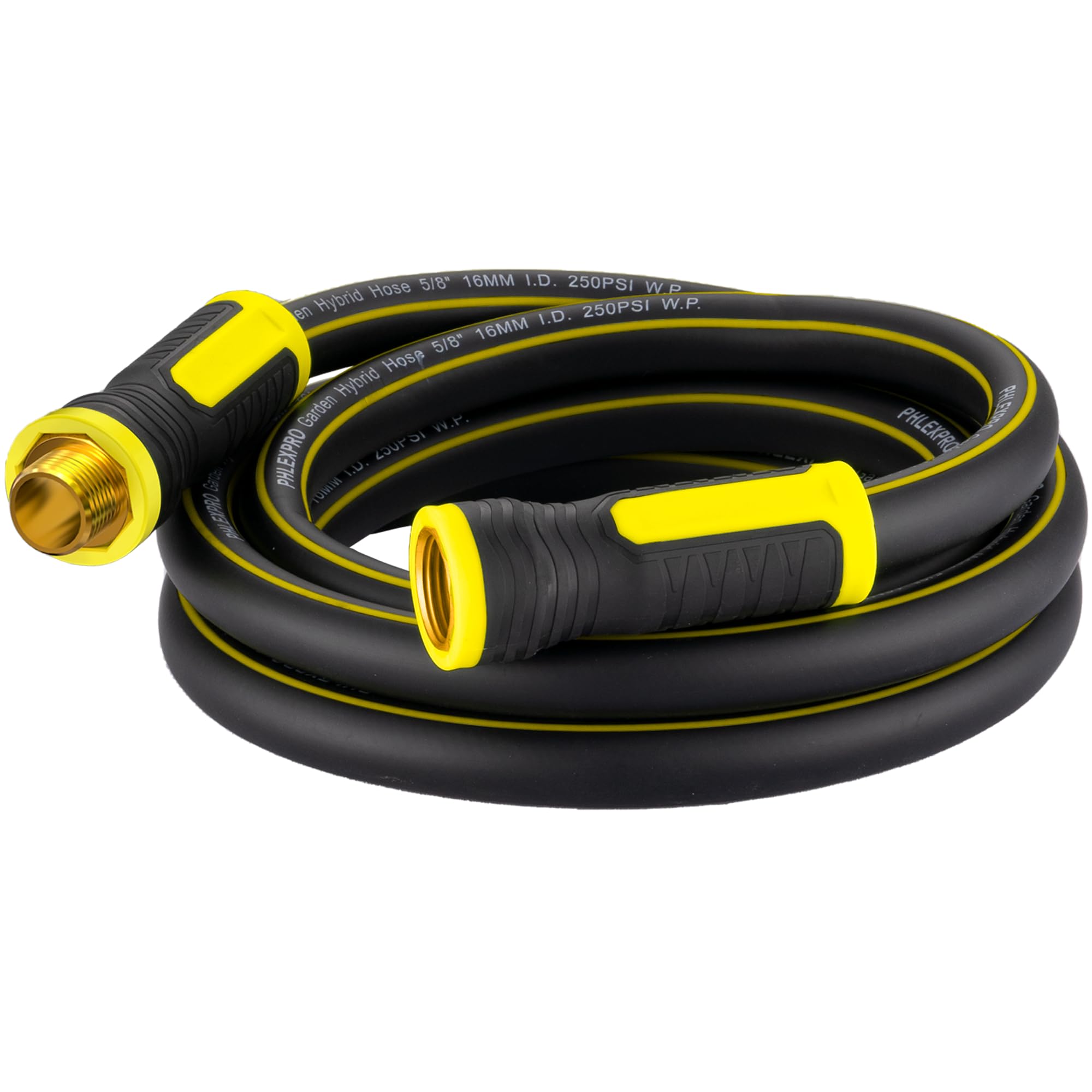 PHLEX PRO 25FT 5/8'' Heavy-Duty Rubber Water Hose, Flexible and Compact ...