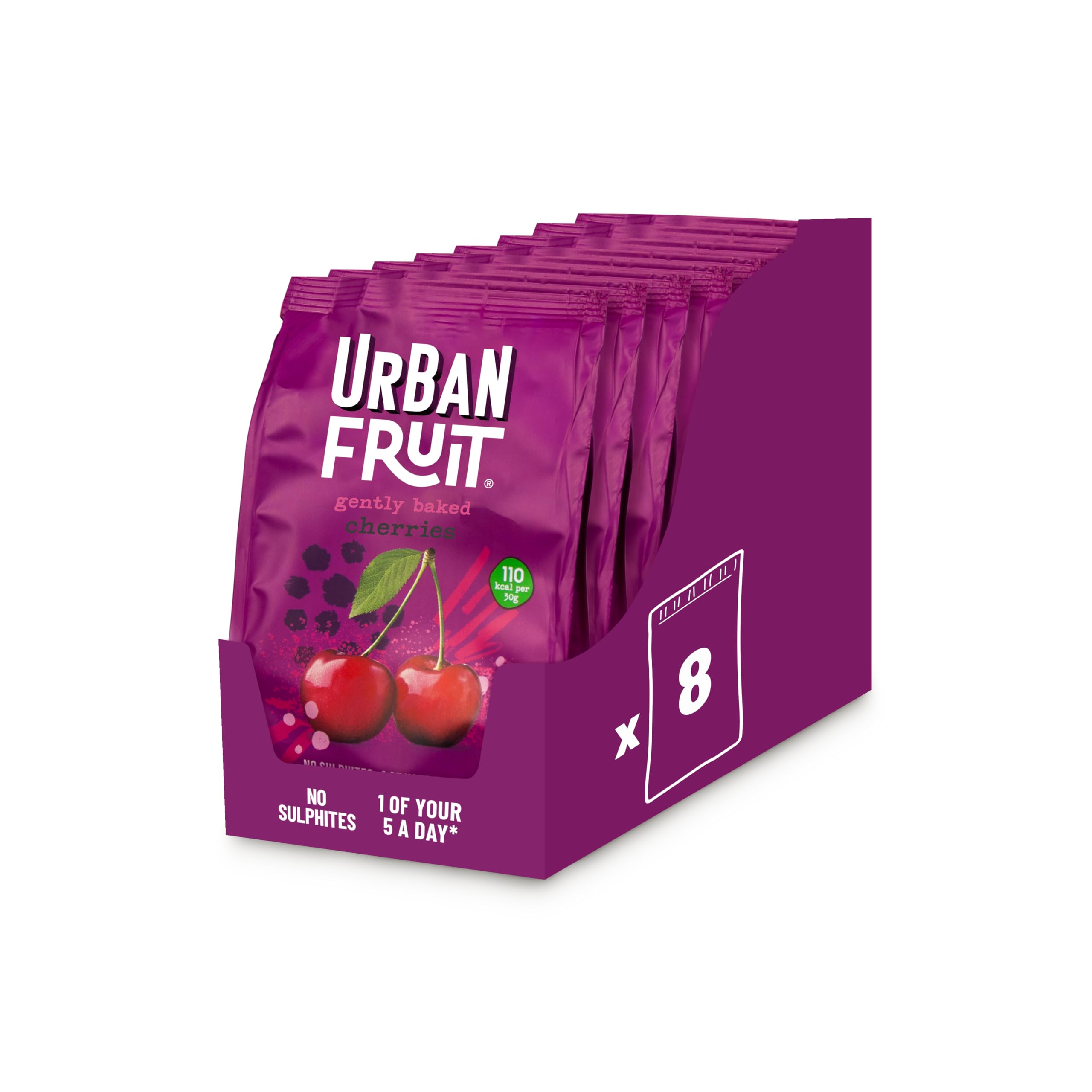 URBAN FRUIT Cherry - Sharing Pack - Gently Baked Fruit - Healthy - 8 x ...