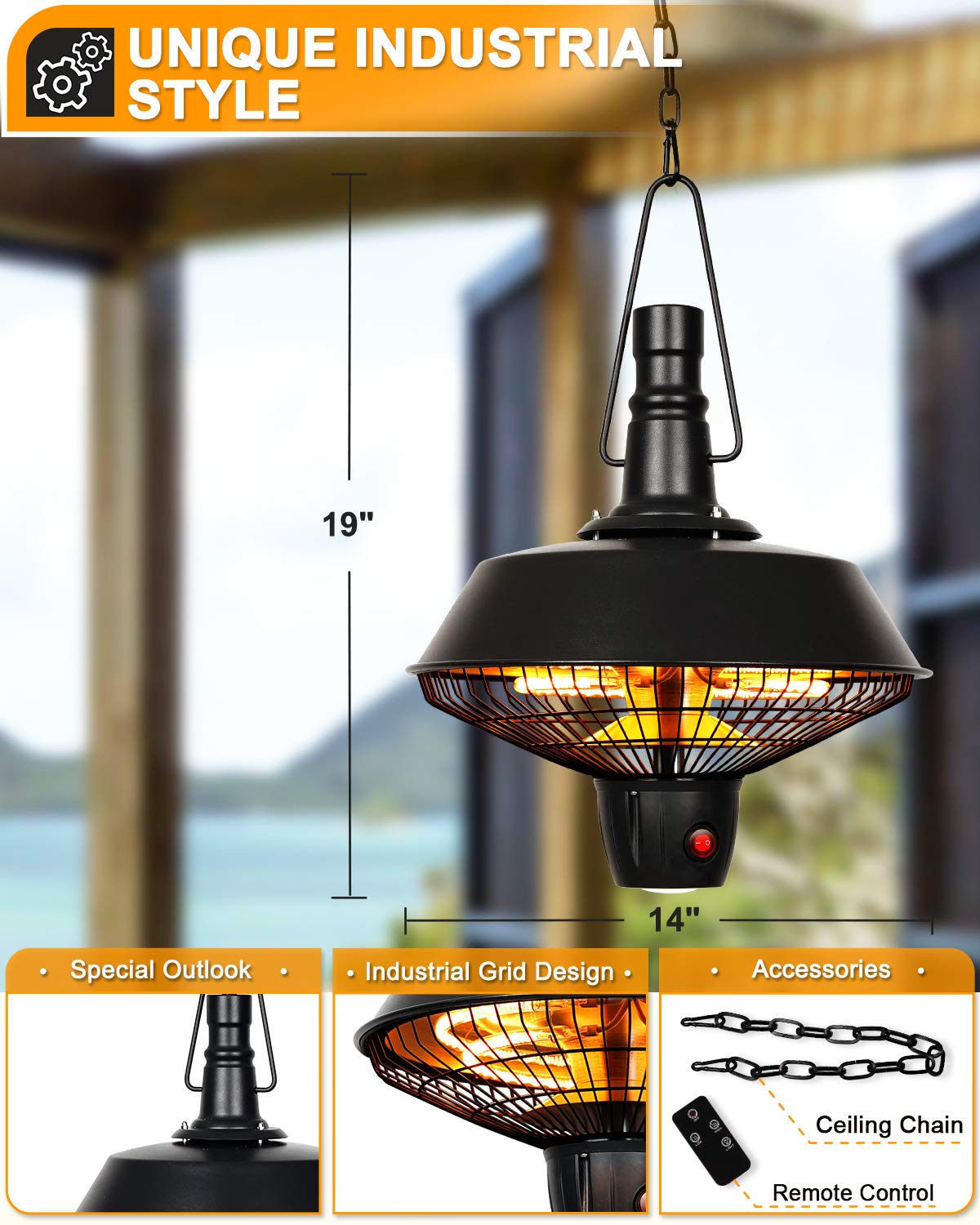 Star Patio Electric Patio Heater, Outdoor Heater with Remote and Touch ...