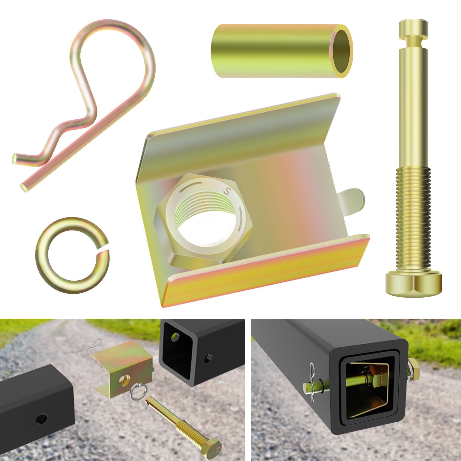 Amazon.com: Upgrade 22323 Anti-Rattle Hitch Pin Shim Device, for 2-Inch ...