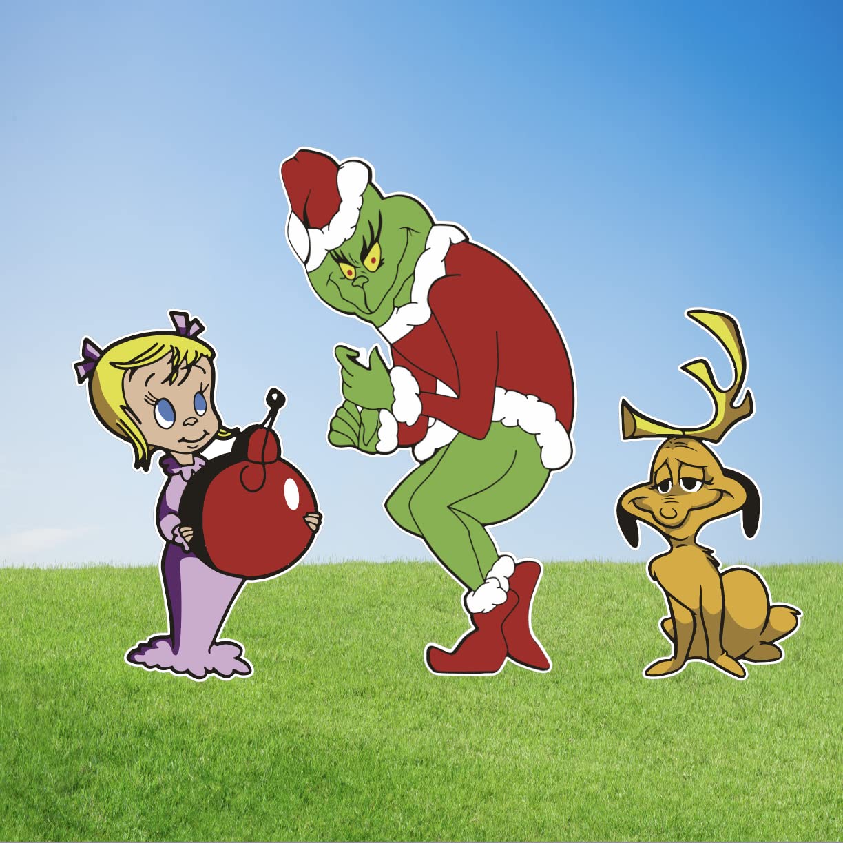 Grinch Stealing Lights Yard Sign Grinch Stealing Christmas Lights Yard