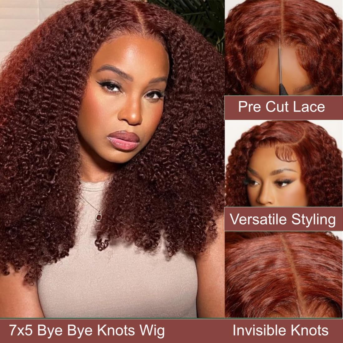 UNICE Bye Bye Knots Glueless Wig 7x5 Pre Cut Lace Front Wigs Human Hair ...
